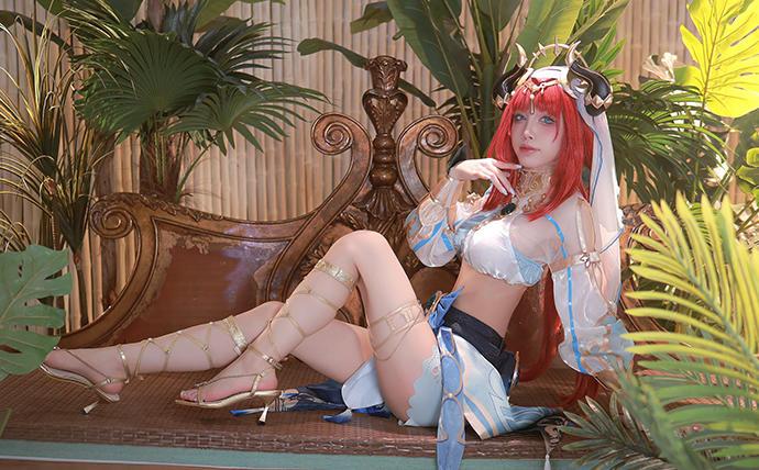 水淼aqua原神妮露cos新作：迷人的红发少女再度惊艳登场！-夕夕乐园